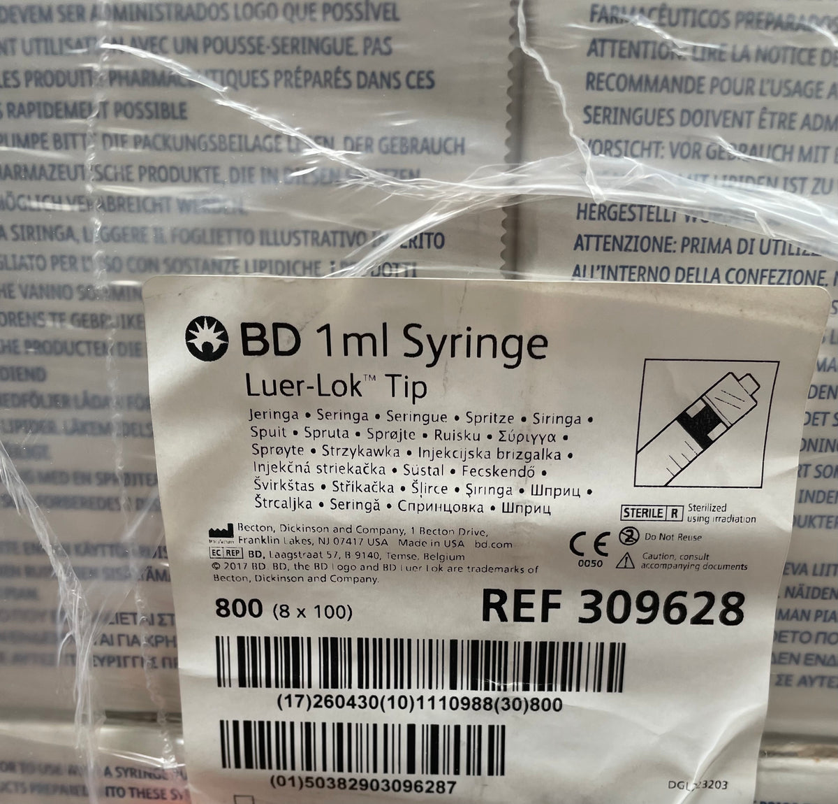BD 309628 BD Luer-Lok Syringe 1 mL case of 800 Blister Pack – Better Life Mart