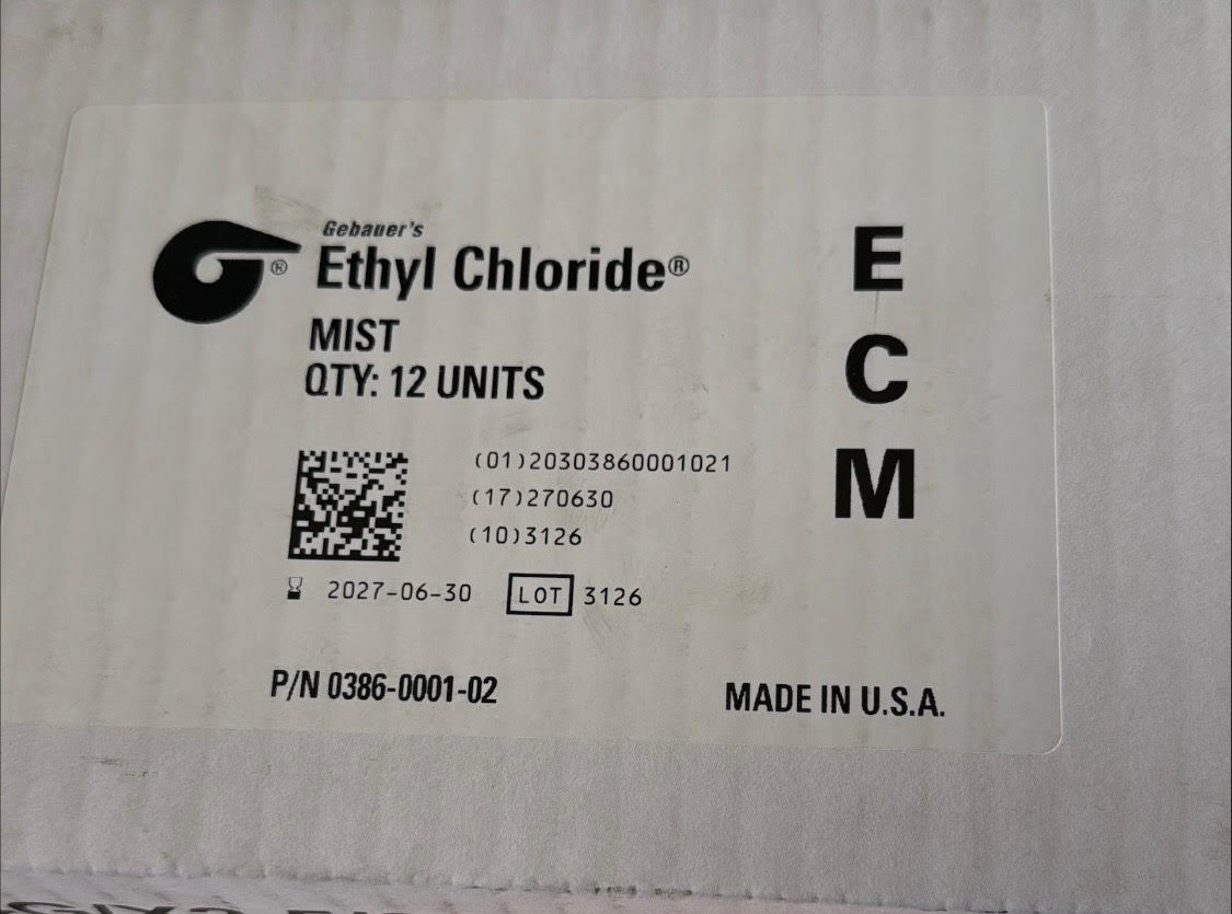 0386-0001-02 Ethyl Chloride Spray, Mist, 3.9 oz.12/cs – Better Life Mart