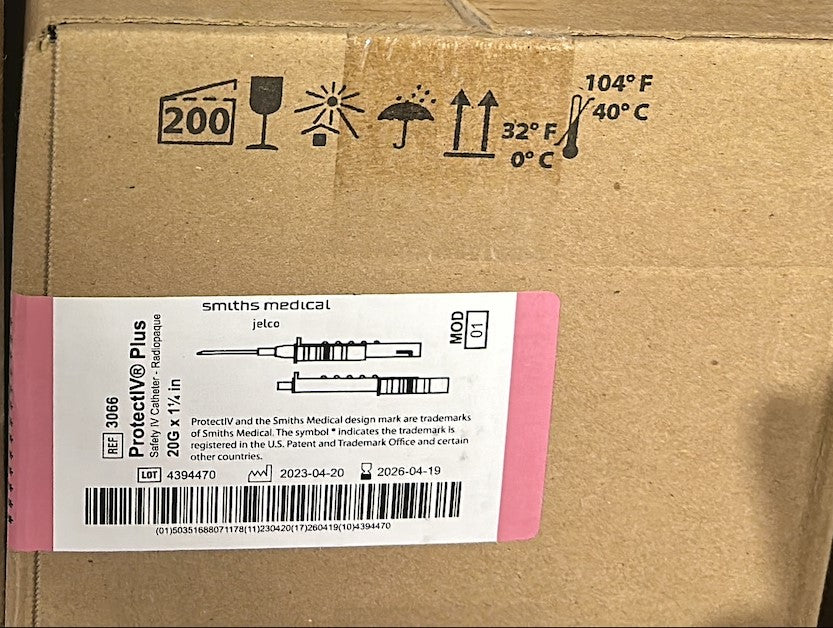 Smiths Medical 3066 Peripheral IV Catheter 20G x 1.25" – Better Life Mart