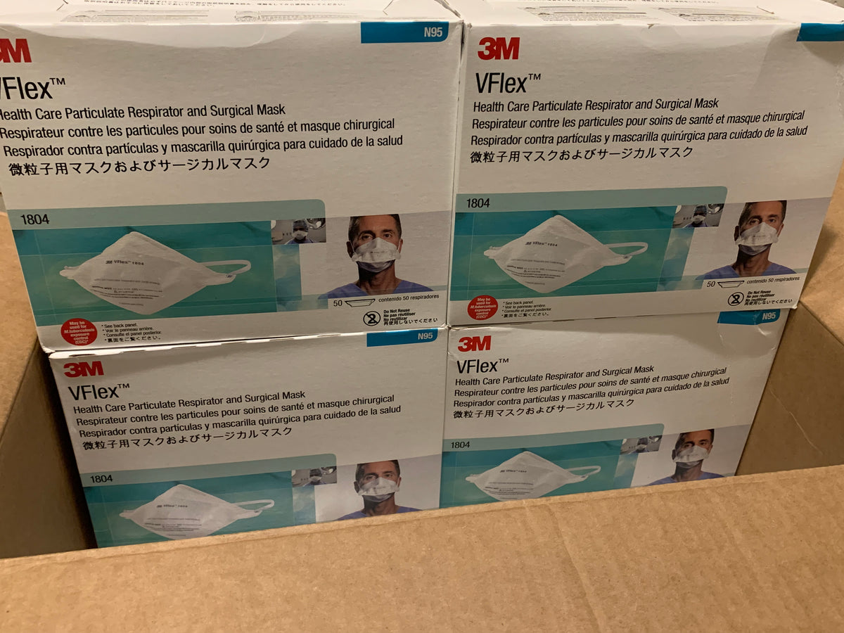 3M 1804 N95 VFlex Healthcare Particulate Respirator and Surgical Mask ...