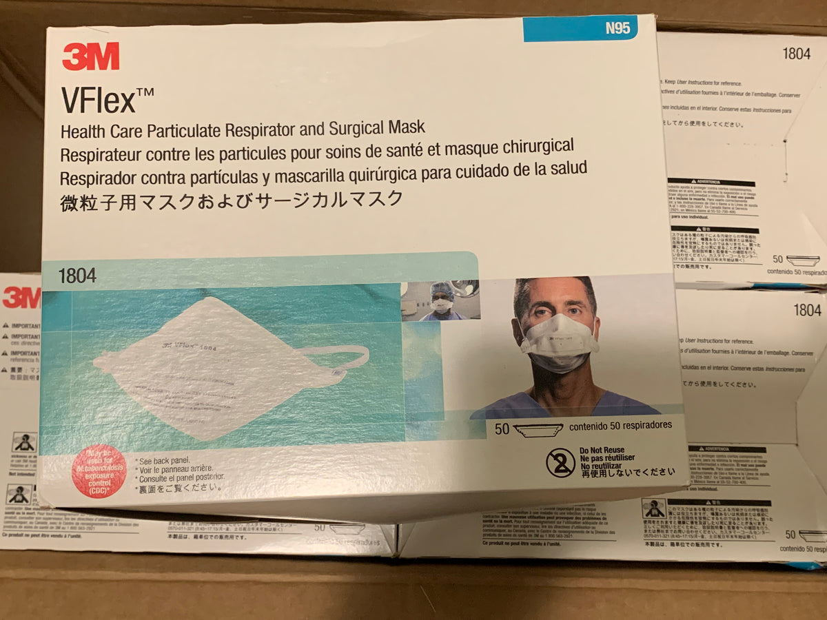 3M 1804 N95 VFlex Healthcare Particulate Respirator and Surgical Mask ...