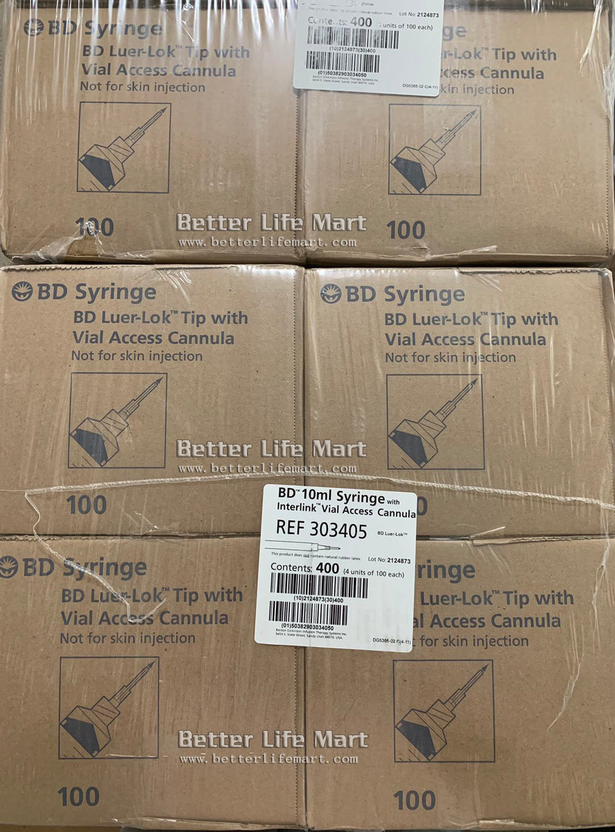 BD 303405 syringe with cannula Interlink vial Access 15G 10 mL – Better ...