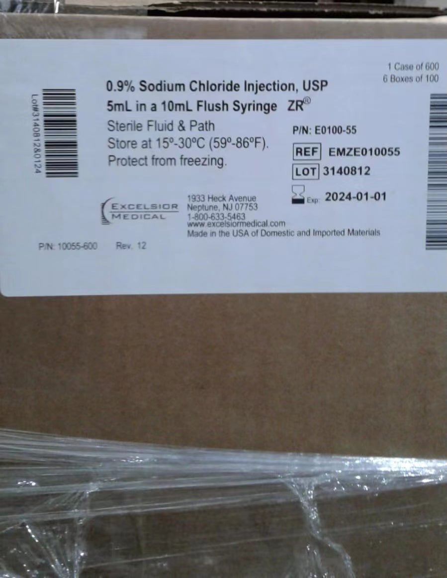 Flush syringe EMZE010055 5 mL Saline Prefilled in 10 mL Syringe ...